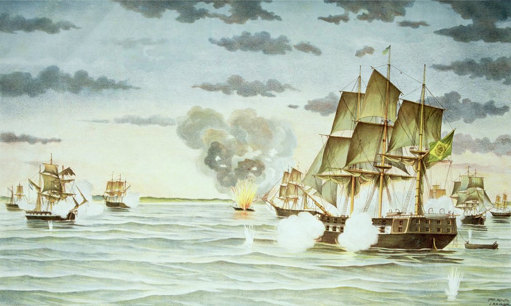 The Battle of Quilmes during the Cisplatine War between Uruguay and Brazil