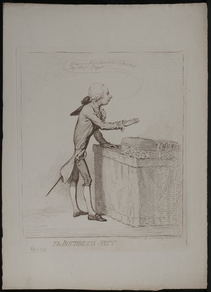 The Bottomless Pitt, 1792 by James Gillray: Fine art print