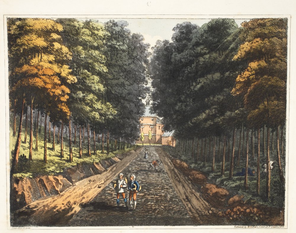 Approach to the Village of Waterloo, with the Chapel of Waterloo Seen ...