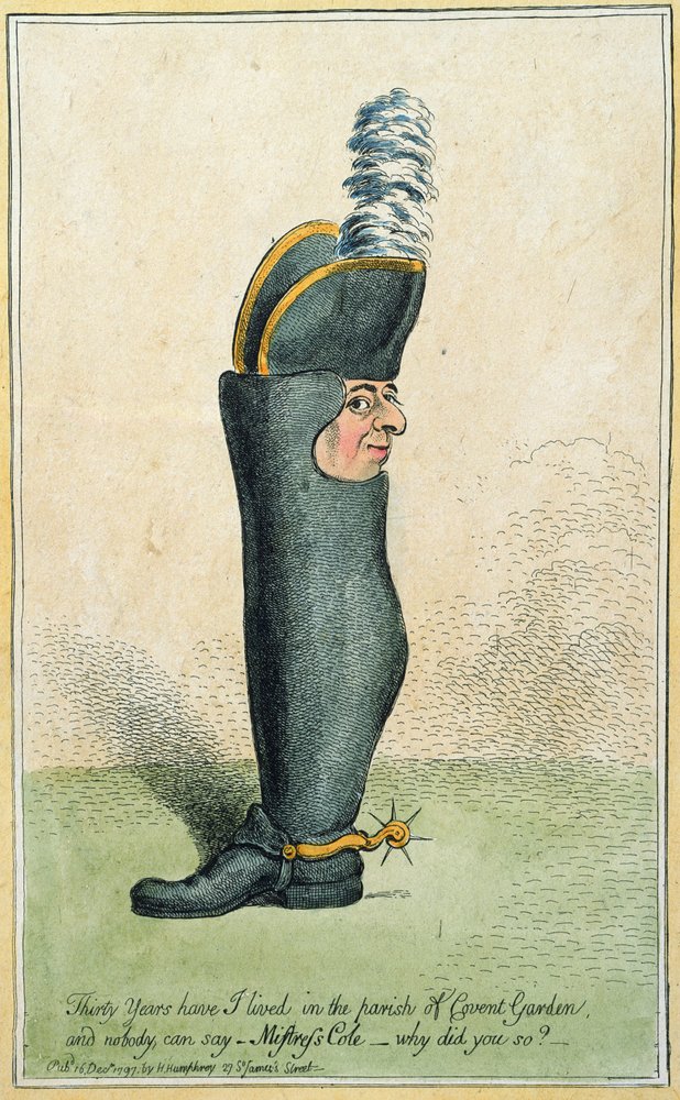 Cartoon Depicting Colonel Justly Watson with the Body of a Boot