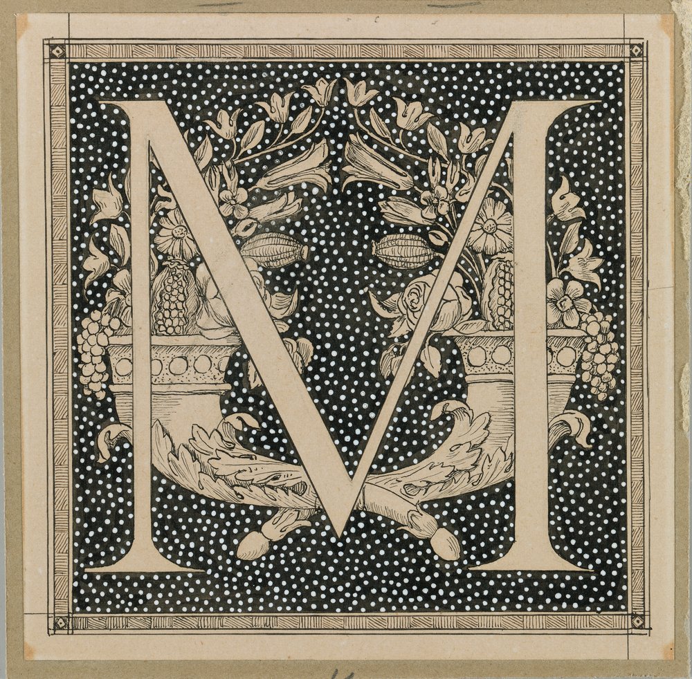 Capital Letter M, illustration from The Life of Our Lord Jesus Christ