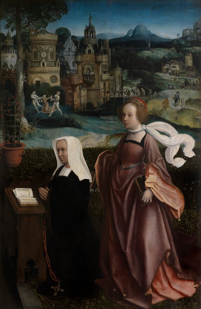 Donor with Saint Nicholas and Donor's Wife with Saint Godeliva (detail)