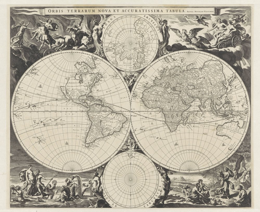 Map of the World by Jan de Visscher: Buy fine art prints