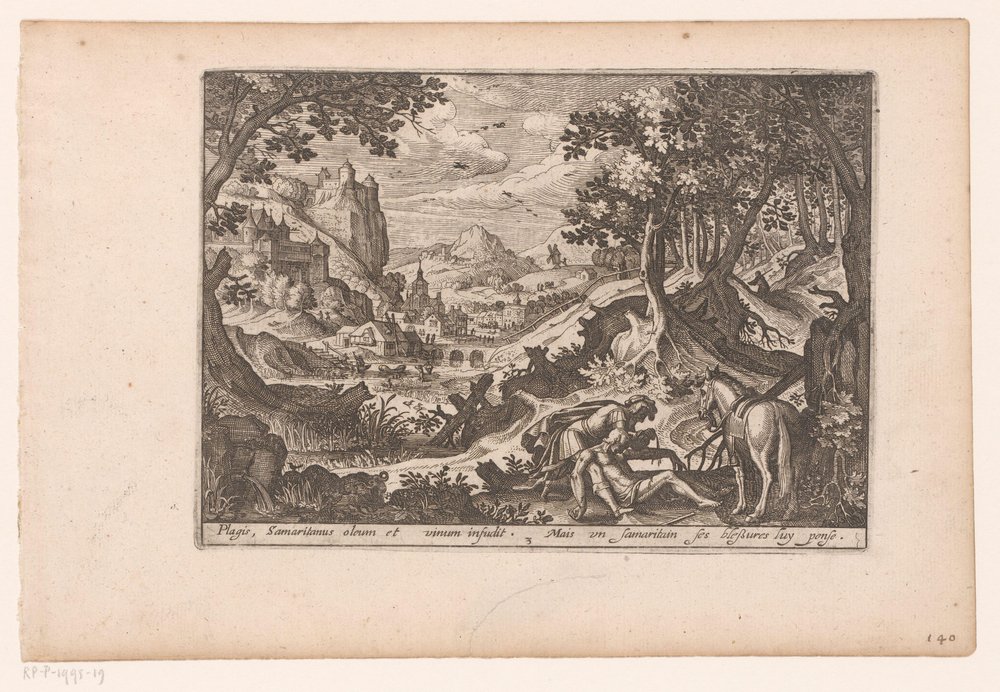 Landscape with the Story of the Good Samaritan: The Samaritan Helps the ...