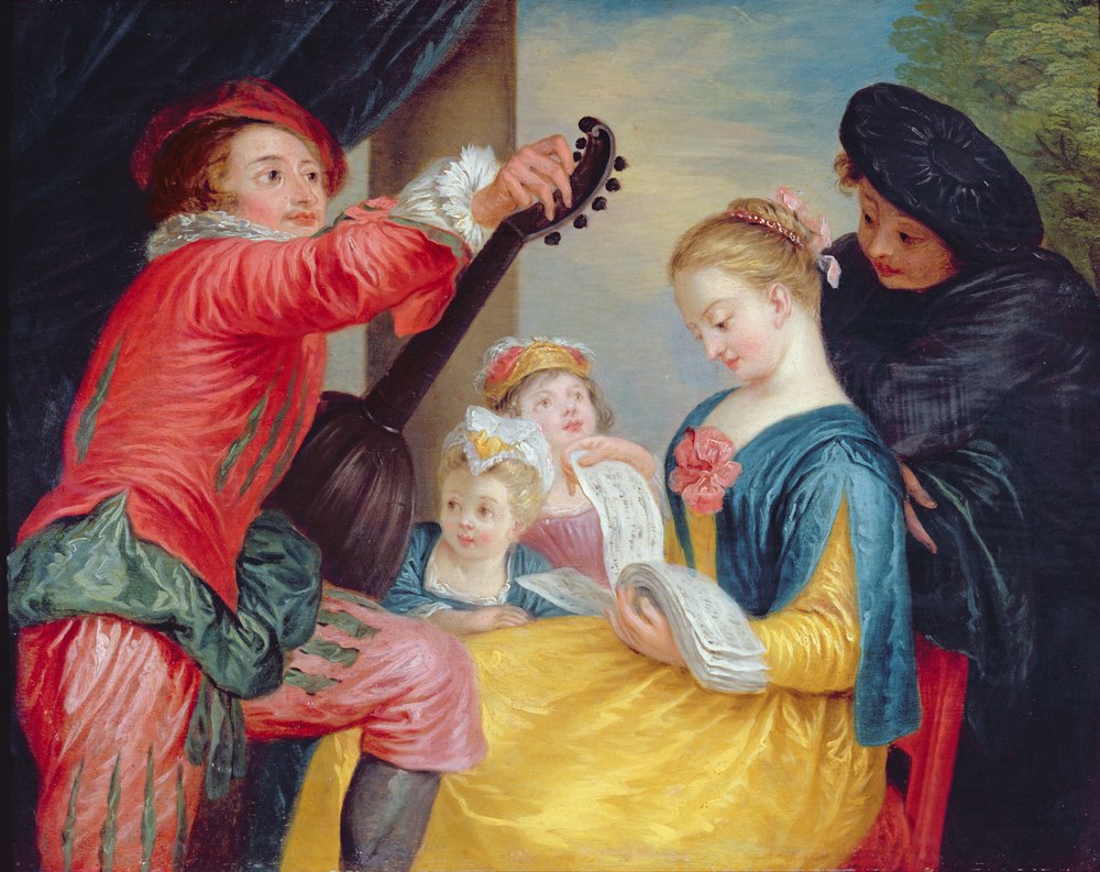 The Music Lesson by Jean-Antoine Watteau: Fine art print