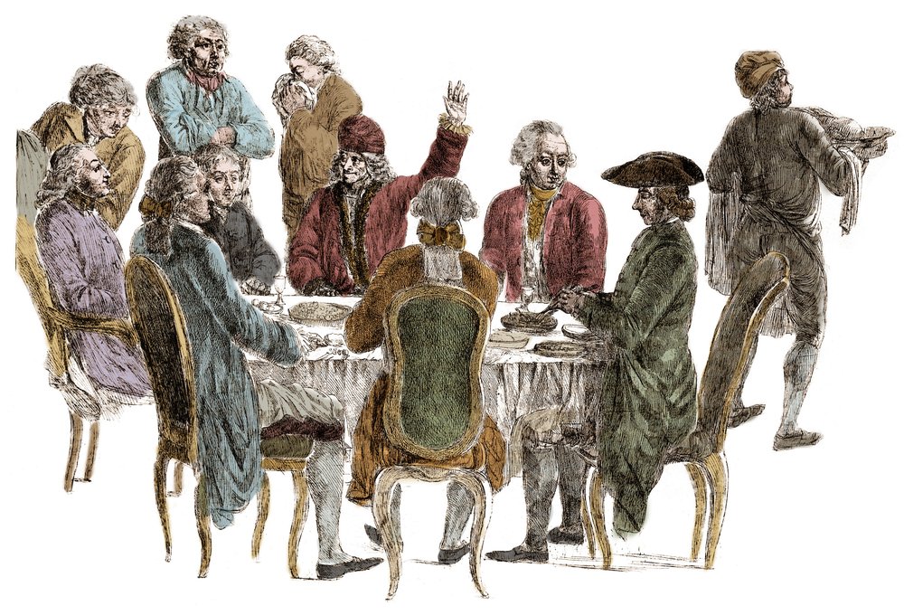 Le Dinner des Philosophes - Voltaire by Jean (after) Huber