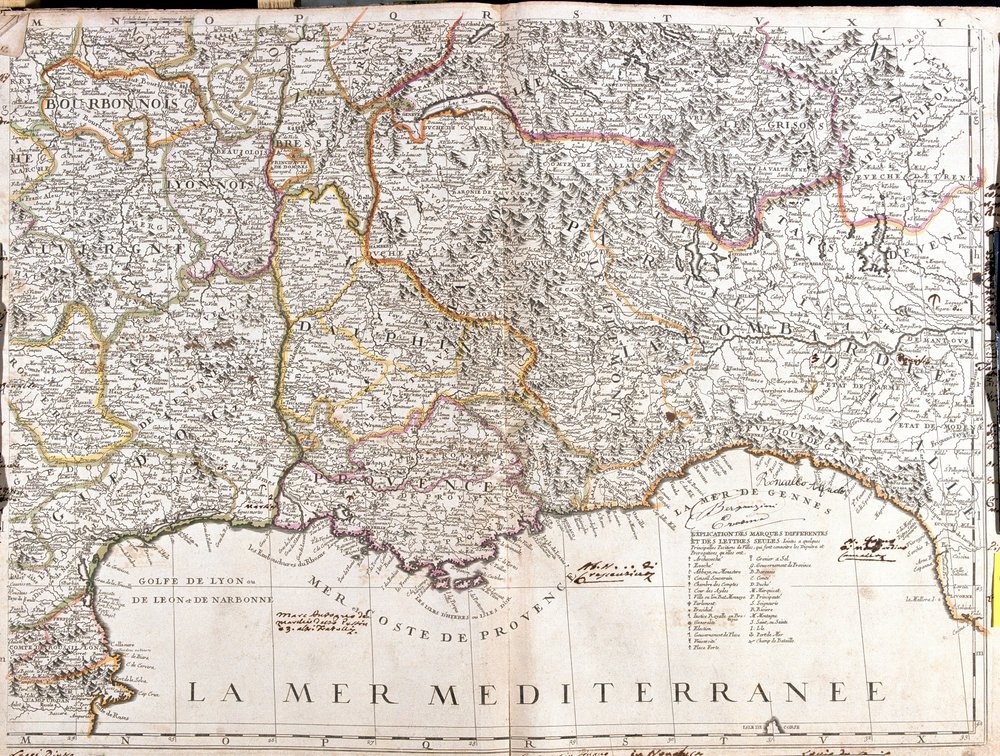 Map of Dauphine and Provence by Jean Baptiste Nolin