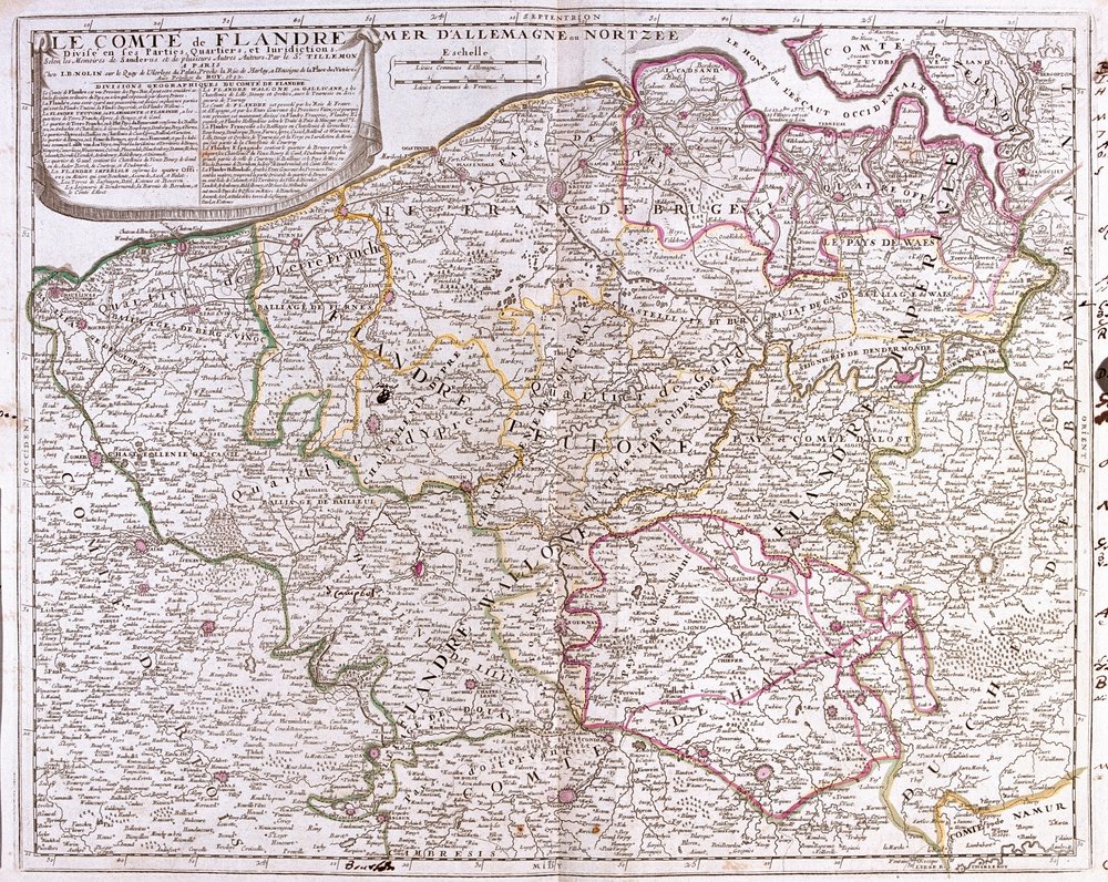 Map of the County of Flanders (present-day Western and Eastern Flanders ...