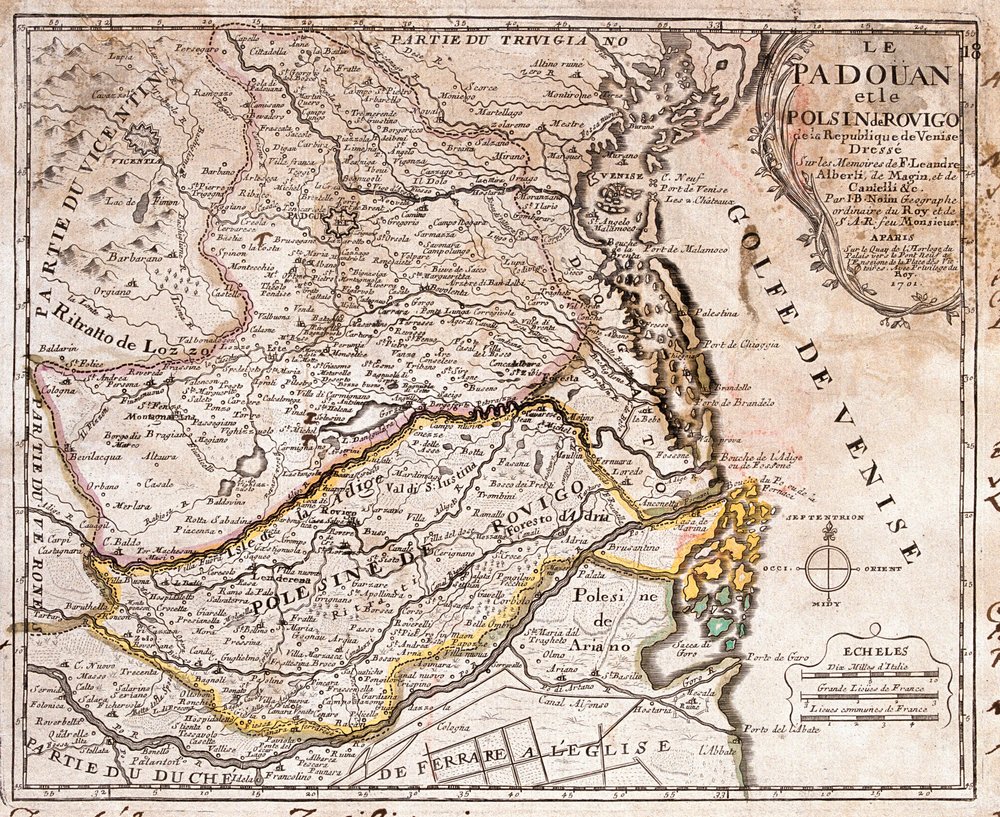 Map of the Area of Padua and Polesine (Italy)