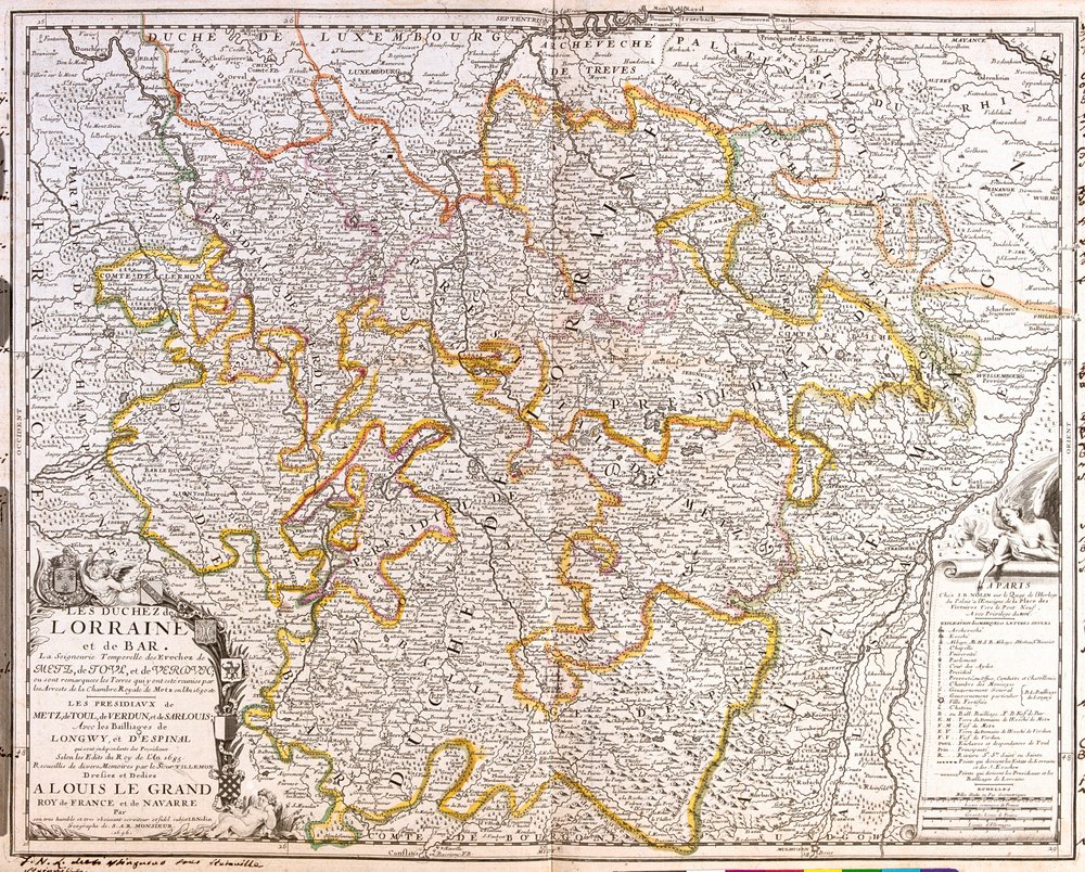 Map of the Province of Lorraine (France) (engraving)