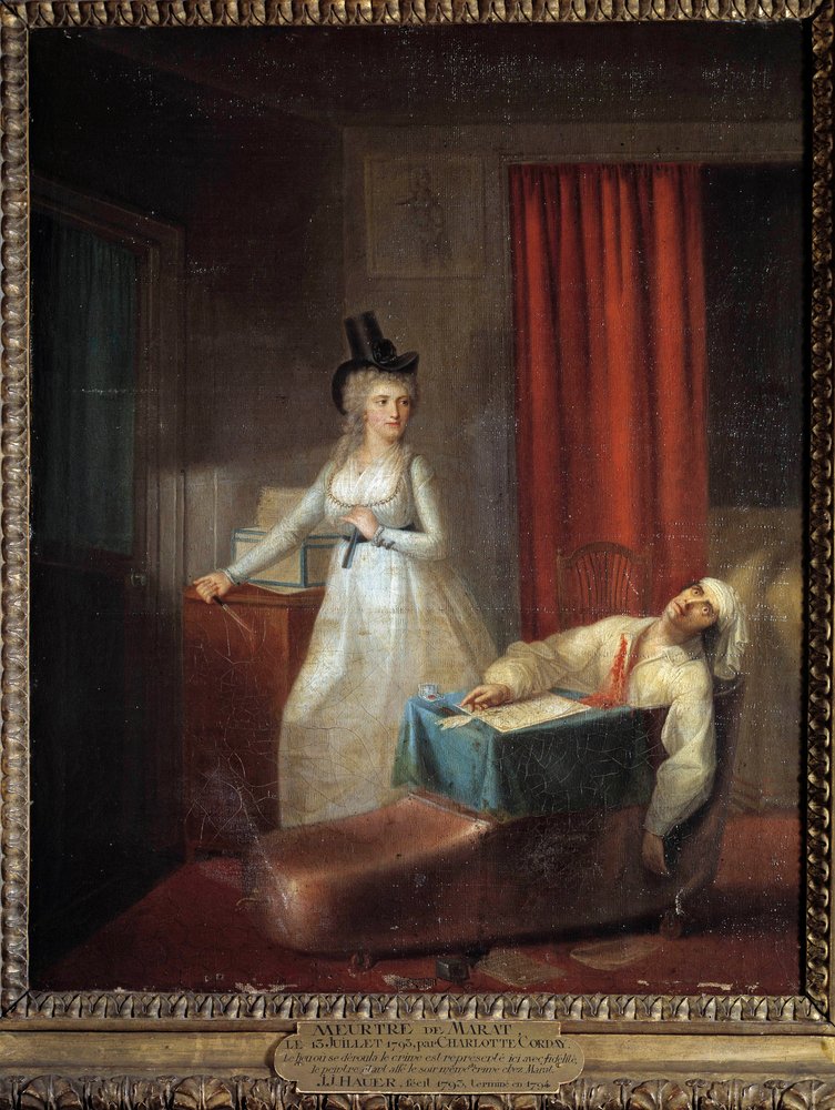 Charlotte Corday assassination of Jean Paul Marat on July 13