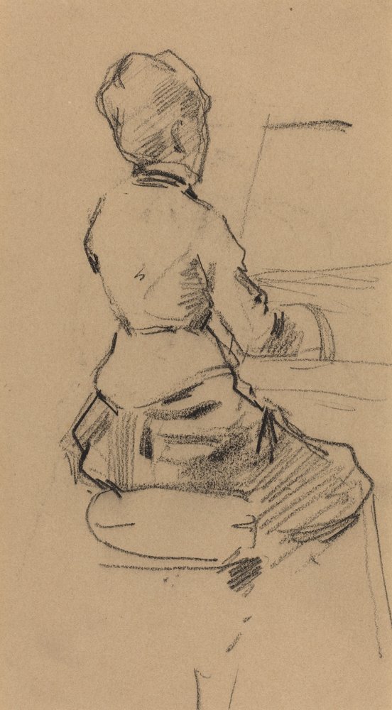 Young Woman Seated at a Piano [verso] by Jean-Louis Forain