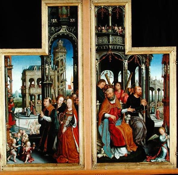 Polyptych of the Glorification of the Holy Trinity depicting apostles ...