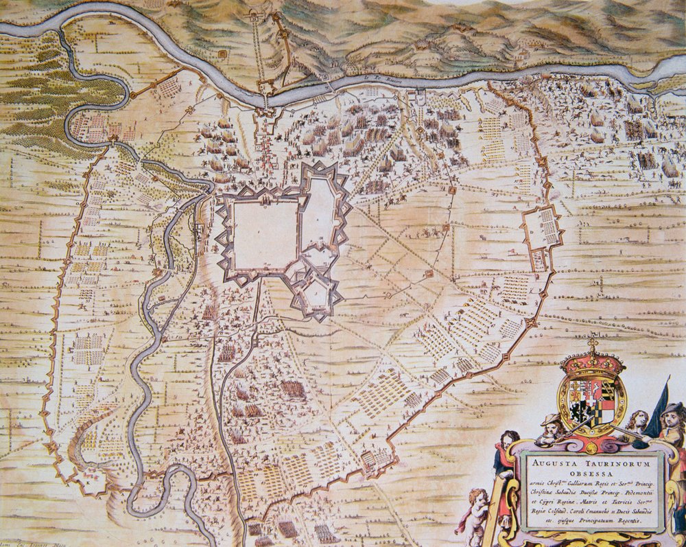 Plan of the Citadel of Turin during the siege of 1640 (colour litho)