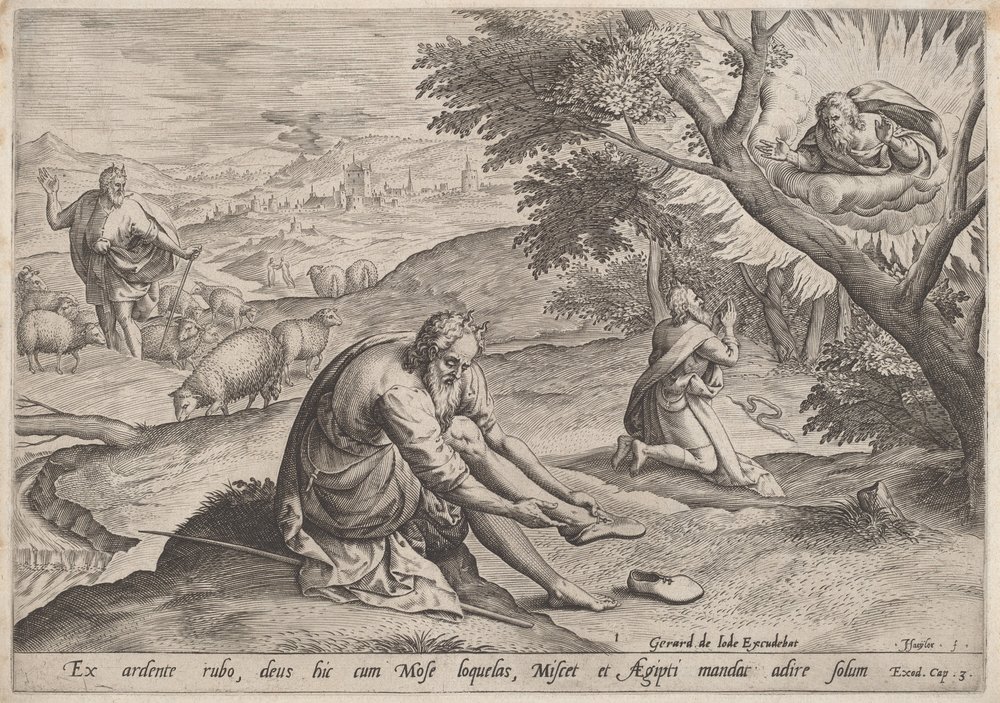 God Appearing to Moses, 1585 by Johann Sadeler I
