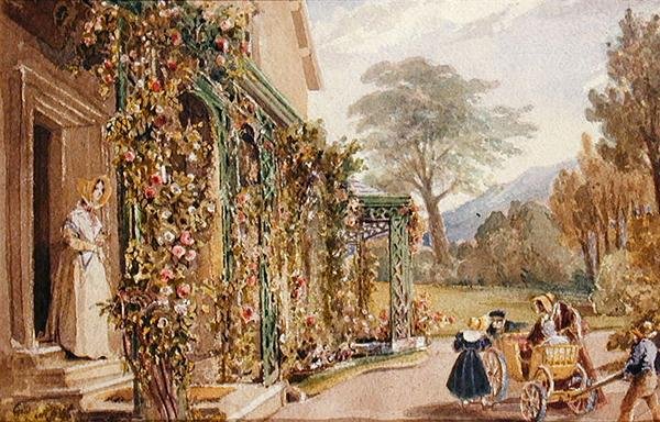 Field Head House - the Harden Family with a Go-Cart