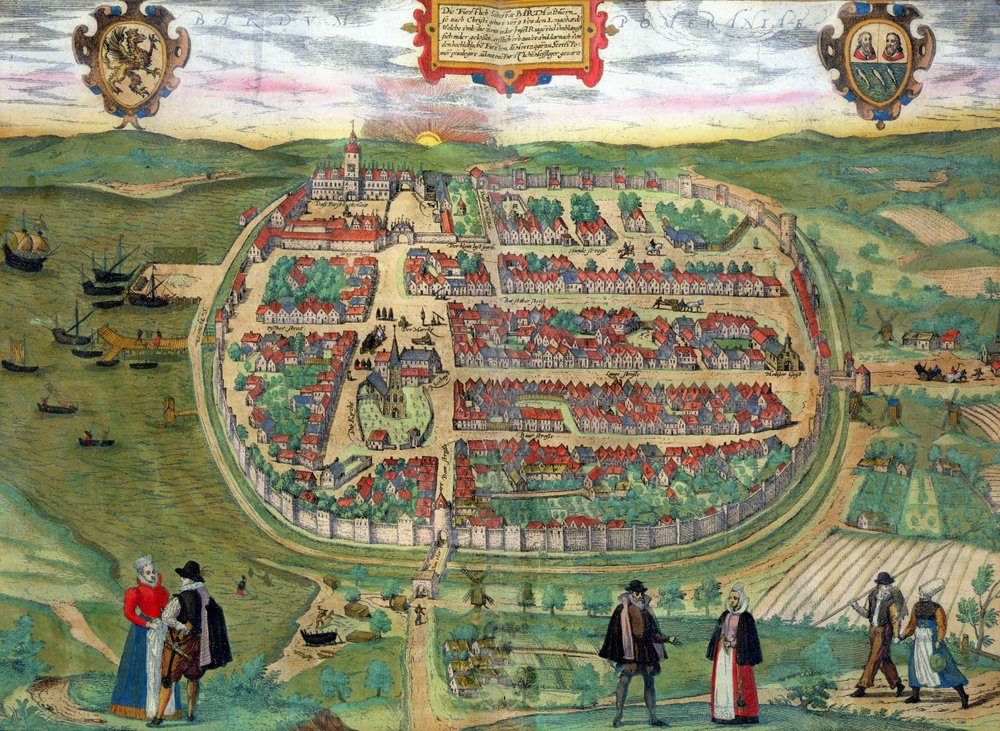 Map of Barth, from 'Civitates Orbis Terrarum' by Georg Braun and Frans ...