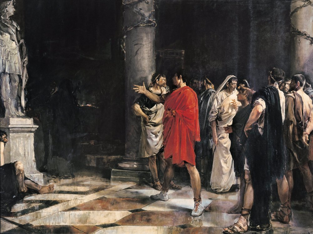 Julius Caesar Standing in Front of the Statue of Alexander the Great