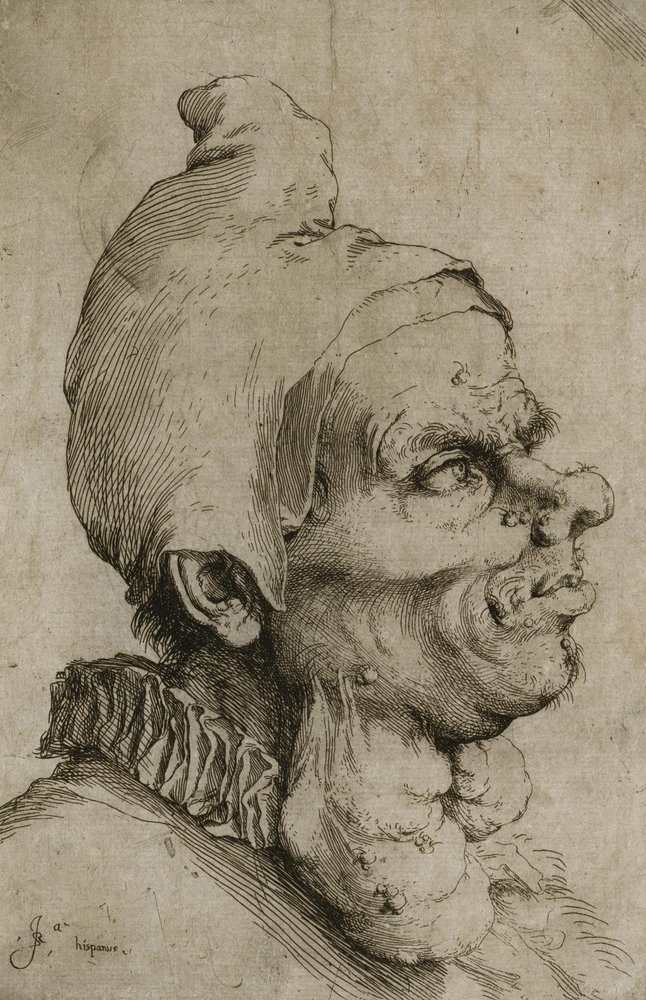 Large Grotesque Head by Jusepe de Ribera: Fine art print