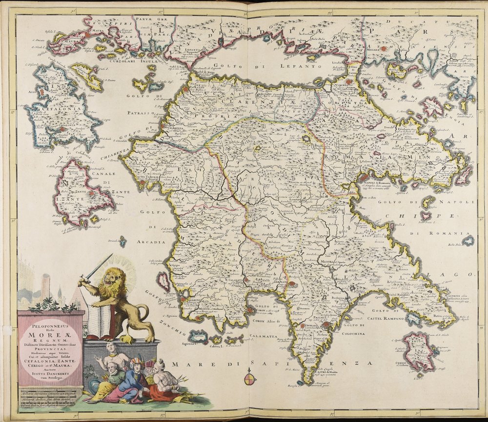 Peloponnesus Today the Kingdom of Morea, Distinctly Divided into All ...