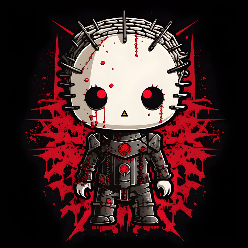 Hello Kitty as Pinhead Shirt Design 2 by Kurt Heppke