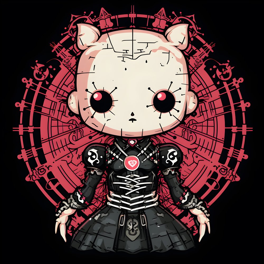 Hello Kitty as Pinhead Shirt Design 3 by Kurt Heppke