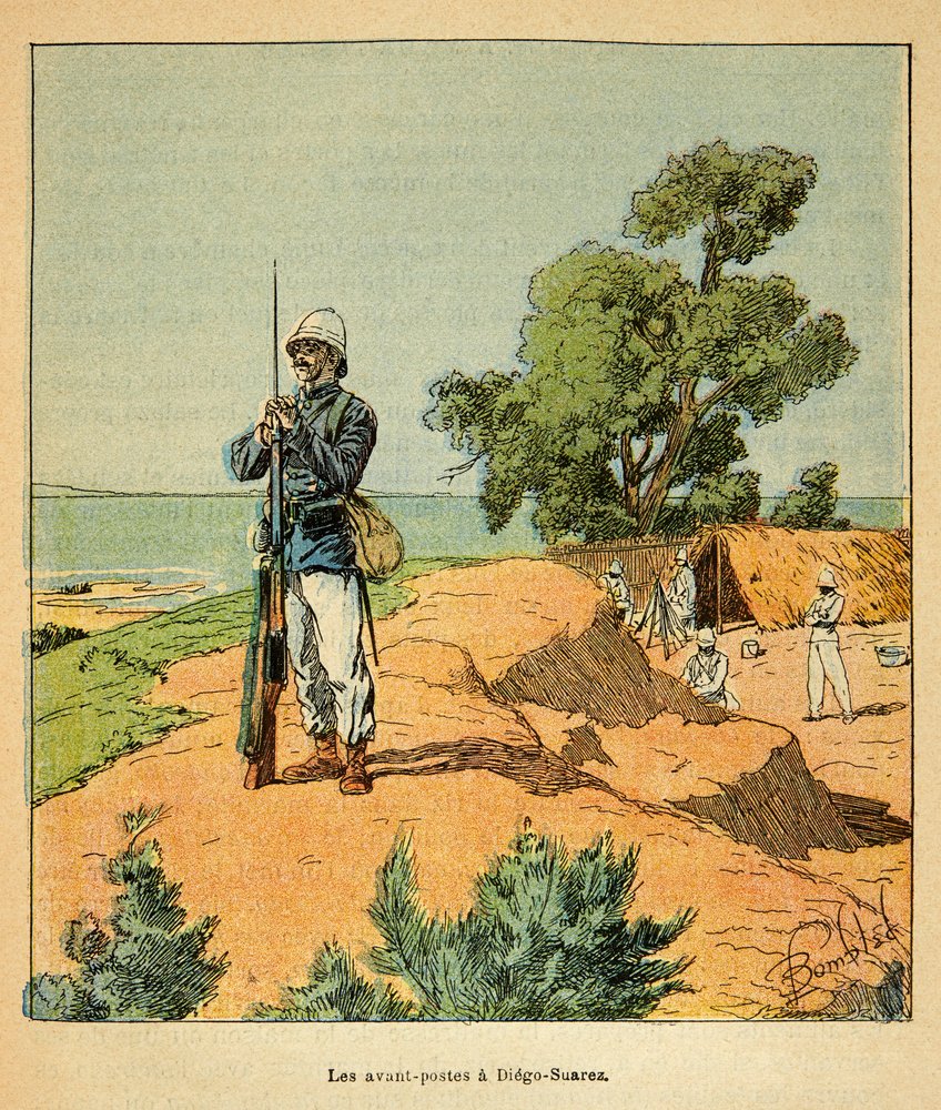 The War in Madagascar: French outpost in Diego-Suarez in Madagascar in 1885