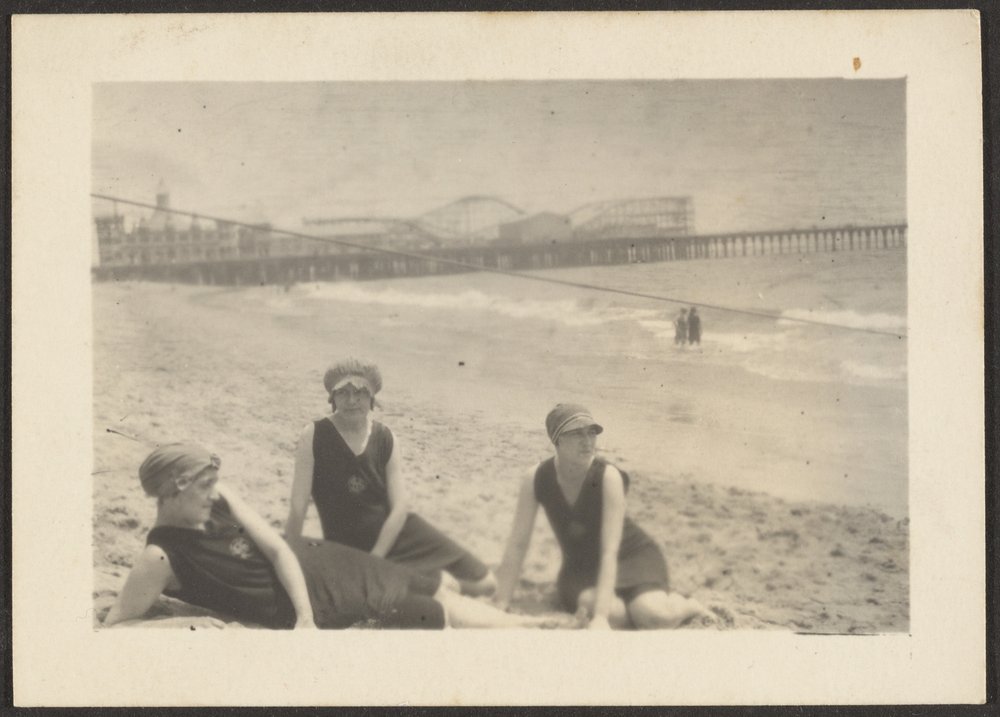 Figures on Beach Near Santa Monica Pier