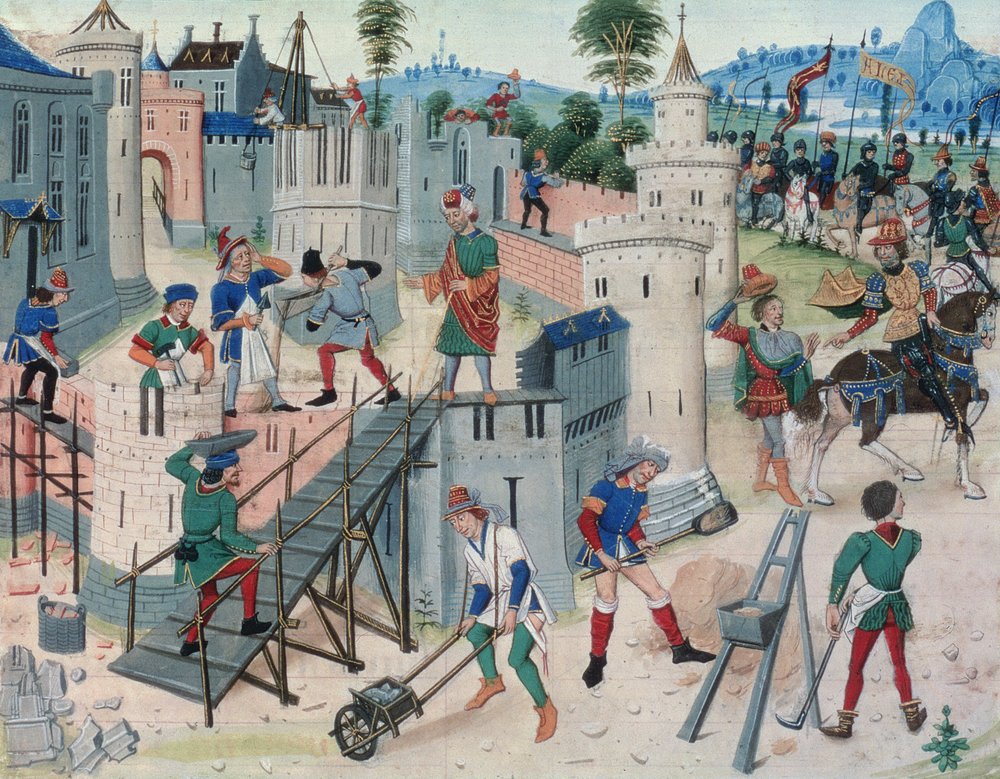 The Construction of a Palace, from a `History of Alexander the Great'
