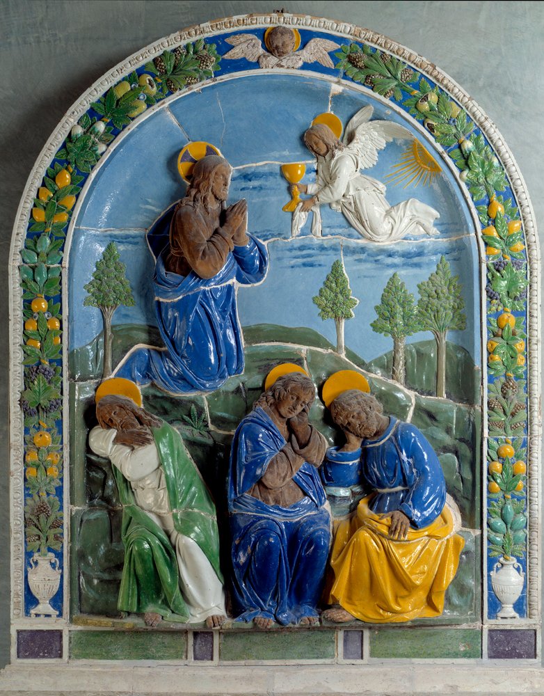 Christ at the Mount of Olives. Ceramic Painted and Varnished by Luca ...