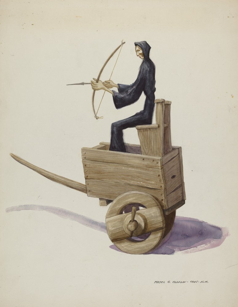 Death Figure and Cart by Majel G. Claflin: Fine art print
