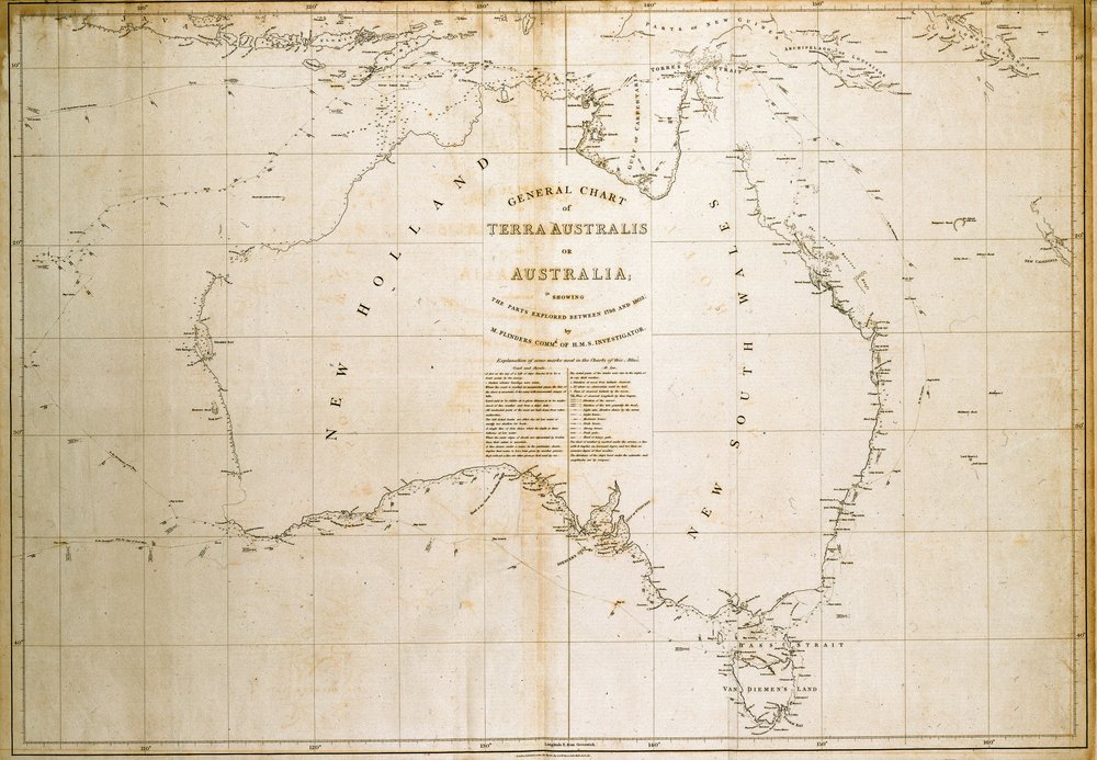Chart of Terra Australis (Australia) by Matthew Flinders