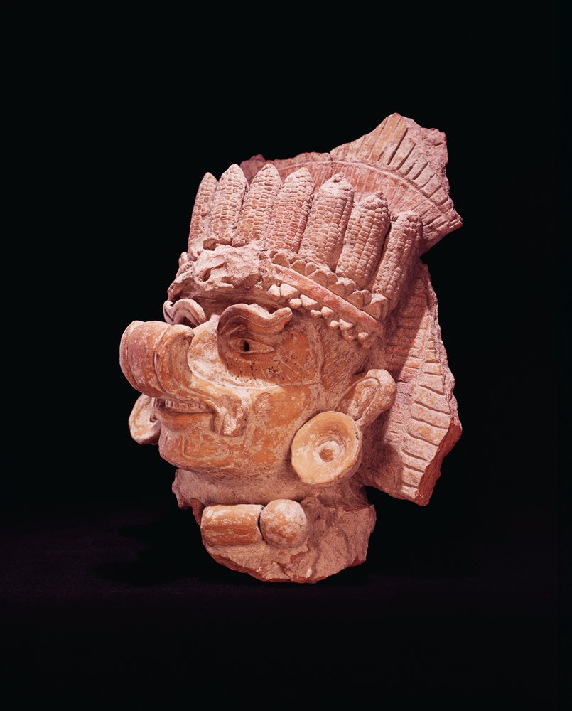 ancient mayan head