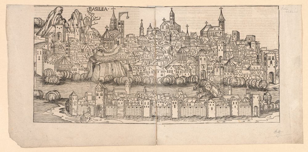 Nuremberg Chronicle: Topographical View of Basle, Switzerland