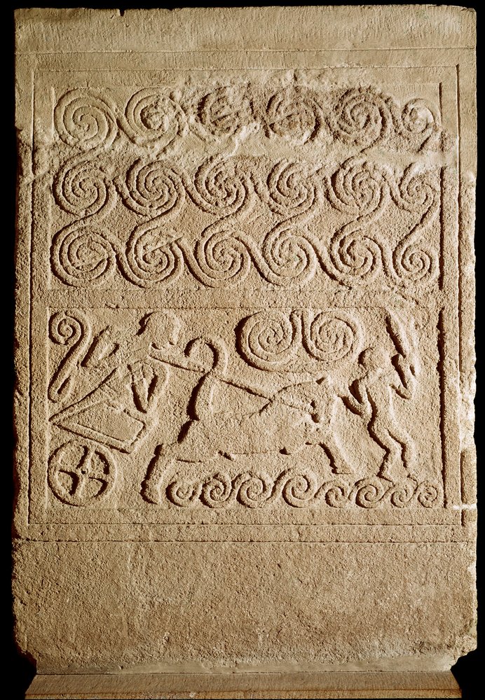 Burial Stele with Representation of a Battle from Mycenae