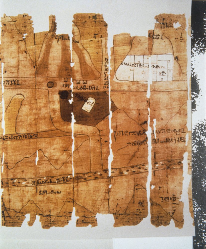 Fragments of the Turin Map by New Kingdom Egyptian