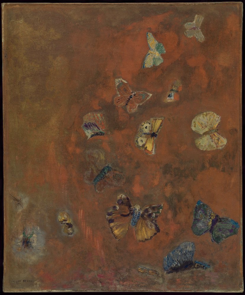 Evocation of Butterflies by Odilon Redon: Fine art print