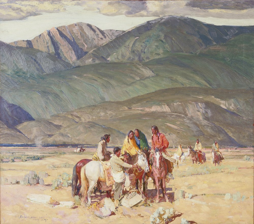 Taos Indians on the Mesa by Oscar Edward Berninghaus