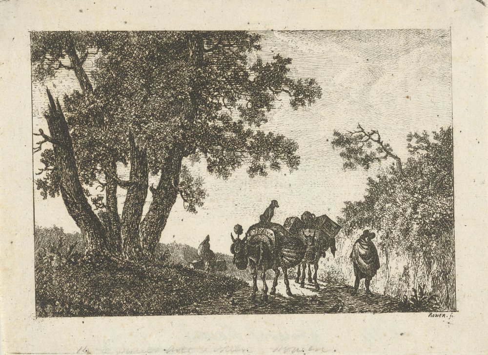 Landscape with Pack Donkeys and Travelers