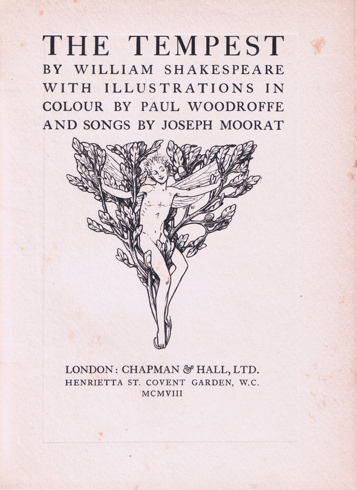 Title page design, illustration from The Tempest, 1908