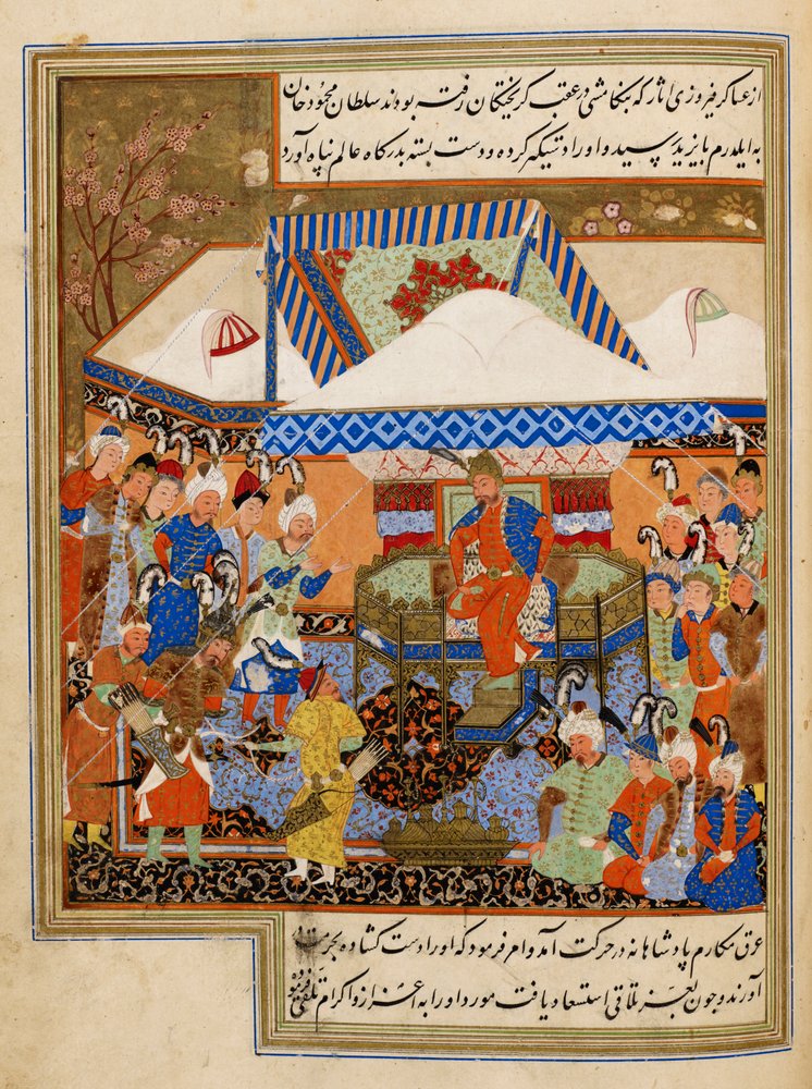 Bayazid I brought before Timur after the battle of Ankara (1402 ...
