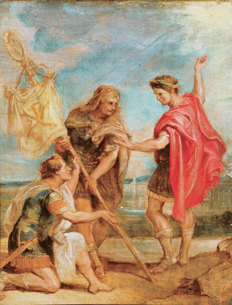 Constantine Receives the Standard with the Monogram of Christ as the ...