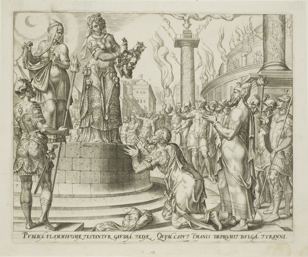 Judith Displaying Holofernes's Head to the People of Bethulia, plate ...