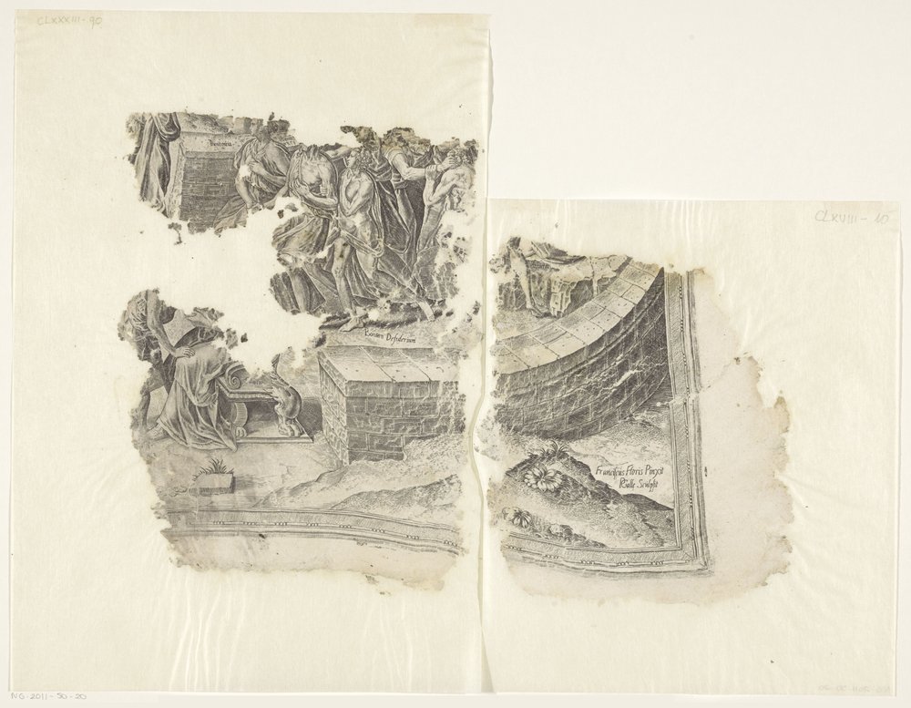 Lower Right Corner of a Print of the Scene of Cebes