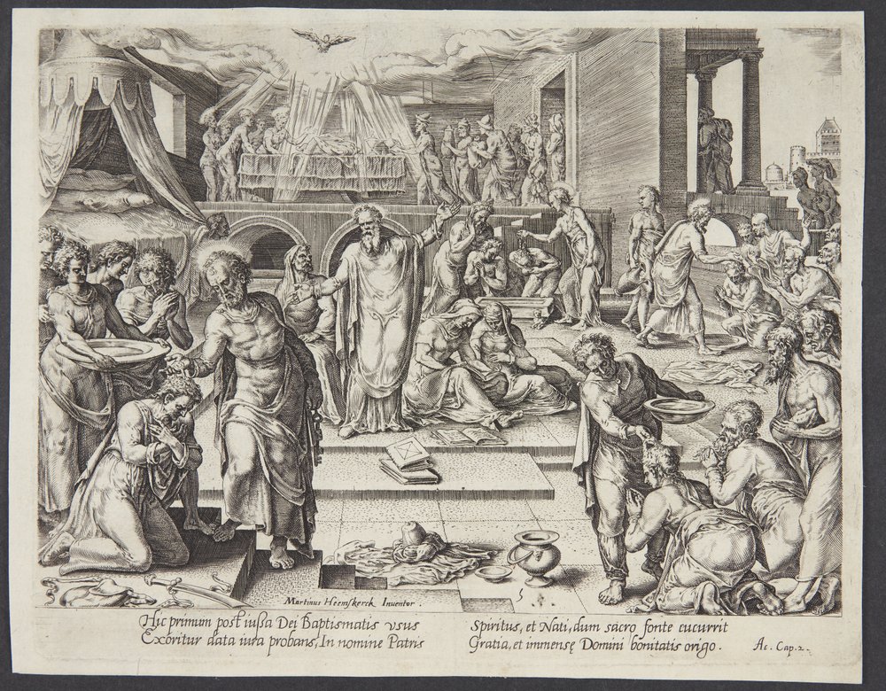 The Apostles Baptizing in Jerusalem by Philips Galle