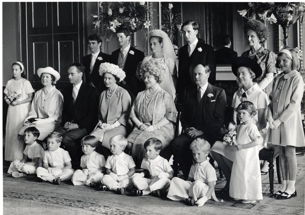 Group Wedding Photograph of Lord Hartington and Amanda with HM the ...