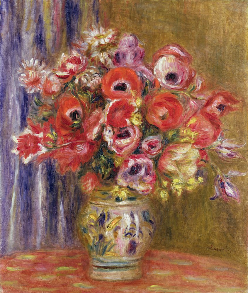 Vase of Tulips and Anemones by Pierre Auguste Renoir