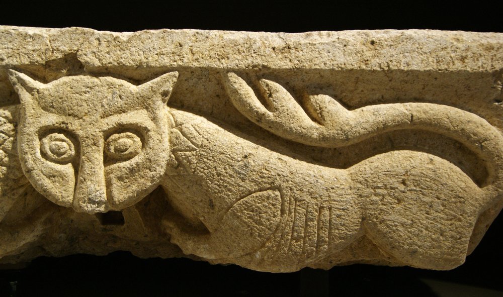 Detail of a zoomorphic Capital from one of the original columns