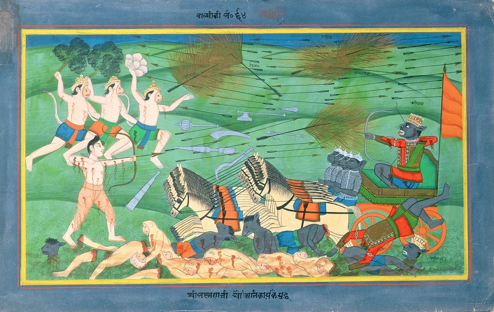The Battle of Lanka, between Rama and Ravana, King of the Rakshasas ...