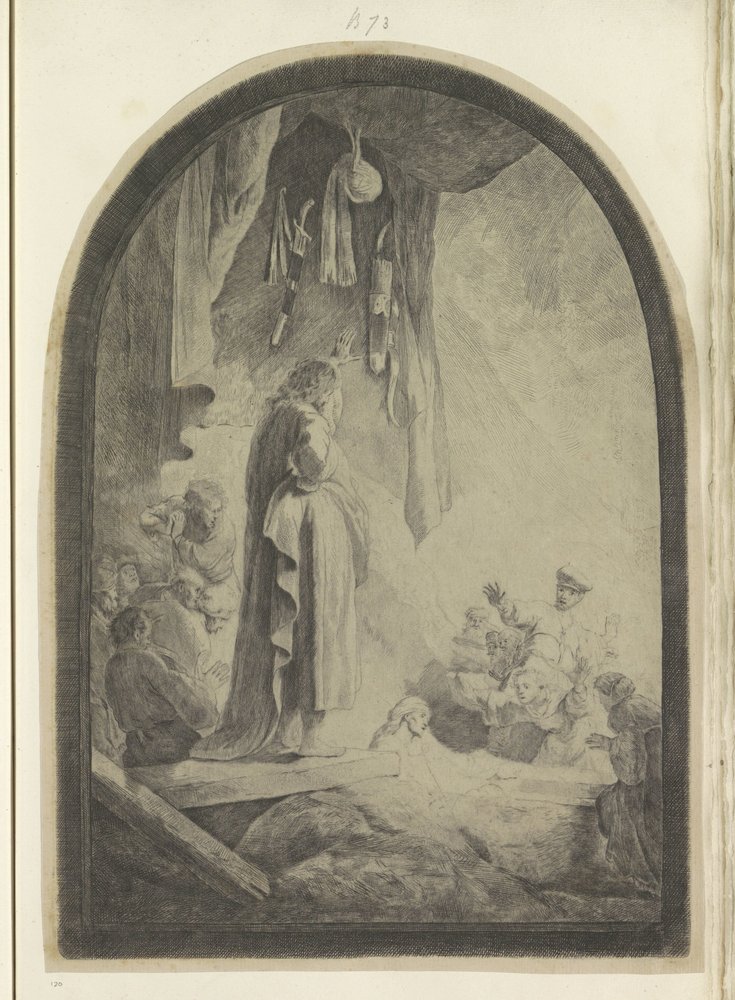 Raising of Lazarus: large plate by Rembrandt van Rijn